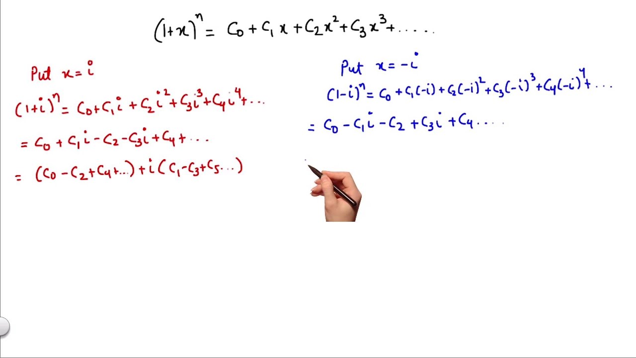 Even Binomial Coefficient Sum - Alternate signs - YouTube