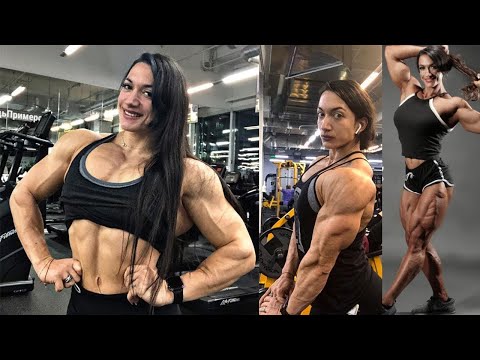 Valentina Mishina muscle ripped female bodybuilder flex and workout 2022