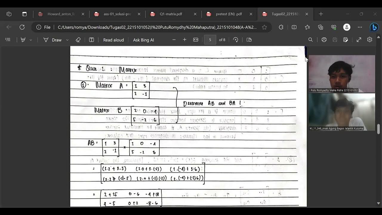 Task02_Linear Aljabra - YouTube