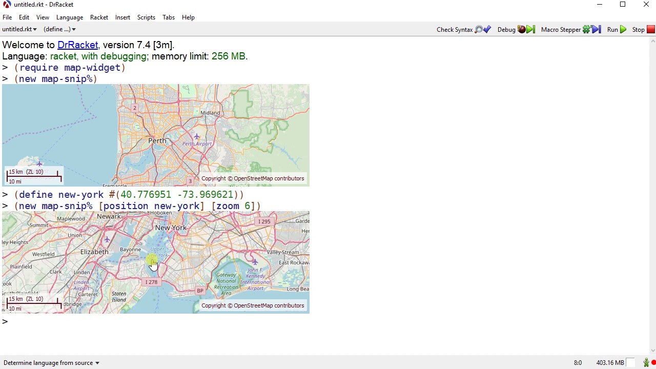 Racket map-snip% demo - YouTube