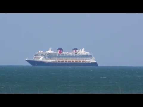 Disney Fantasy and Dream Cruise Ships Anchored off Cocoa Beach in 4k ...