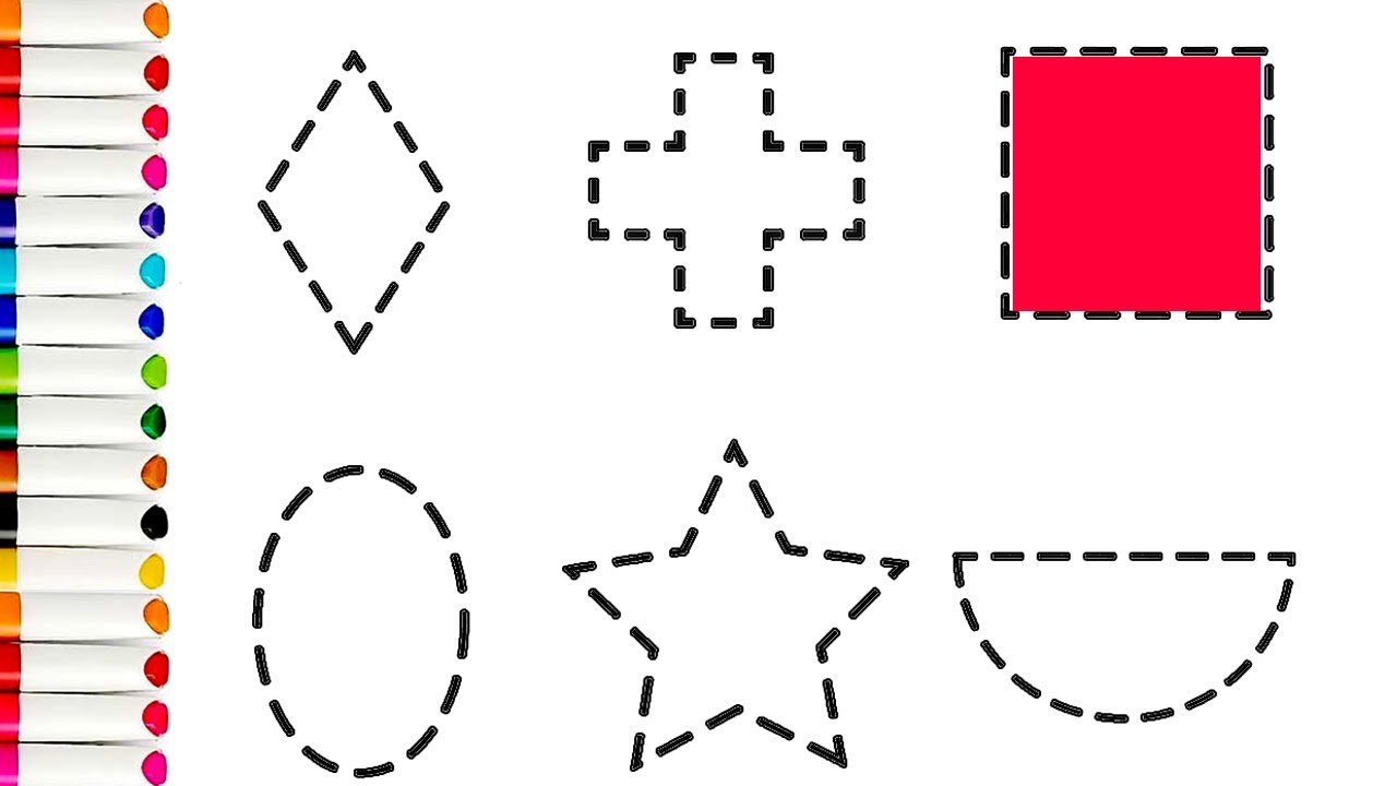Easy drawing shape, 2d shapes drawing activity for kids, how to draw ...