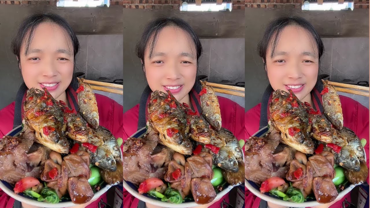 Sister Liu Rural Food Eating: Crispy little fish, delicious food! - YouTube