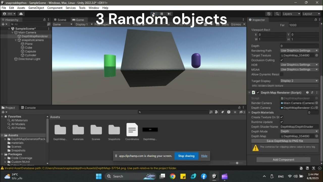 unity3d depth map + 6dof + snapshot - YouTube