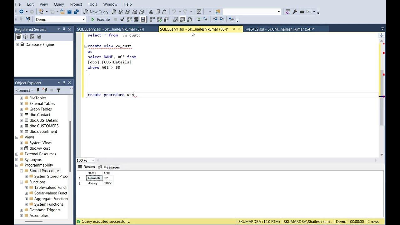 #sqlserver2017 #view #procedure #function #tsql #querying part2 # ...