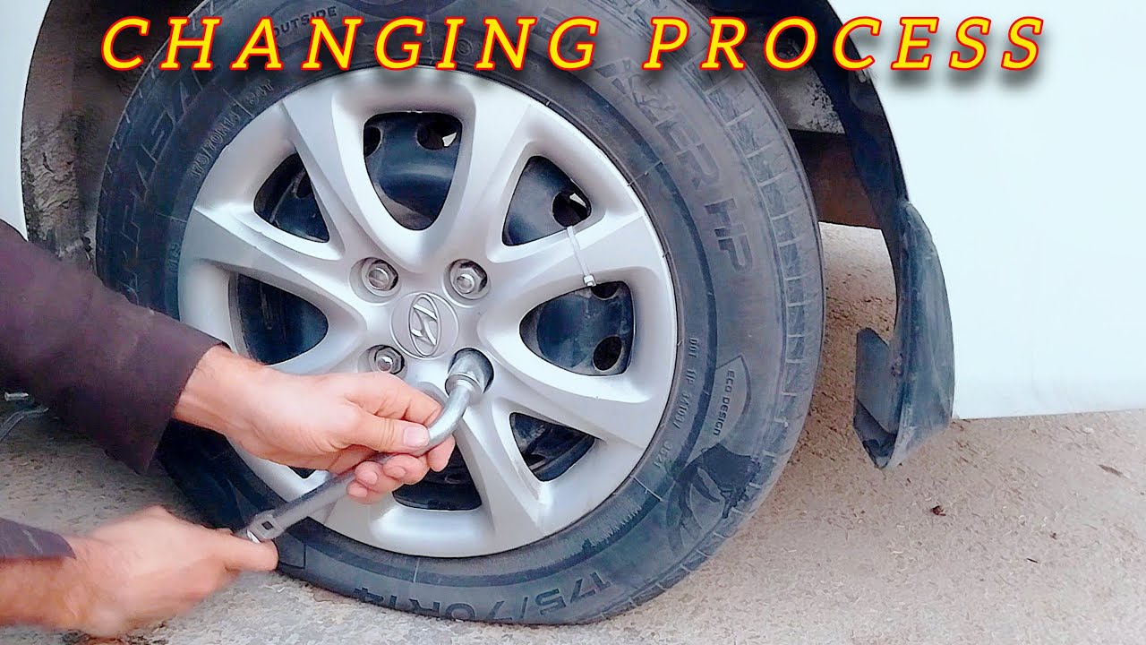 Changing car tyre by hand|Wheel nuts - YouTube