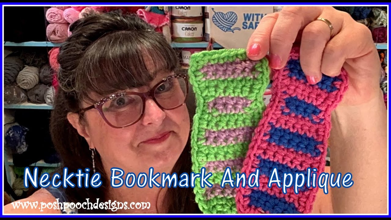 Necktie Book Mark And Applique Crochet Pattern #crochet #crochetvideo ...