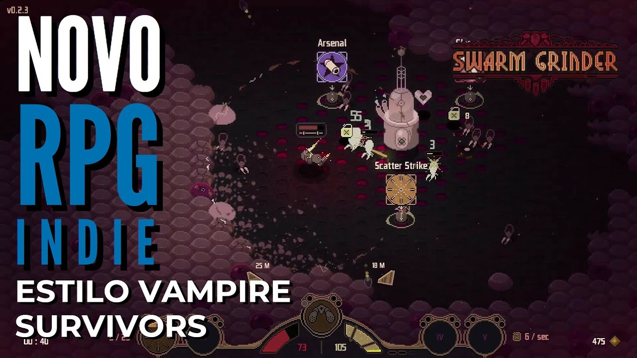 O que é... Swarm Grinder? - NOVO RPG ROGUELIKE ESTILO VAMPIRE SURVIVORS ...