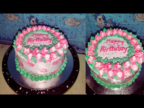 FLOWER CAKE DESIGN USING RUSSIAN PIPING TIPS - YouTube