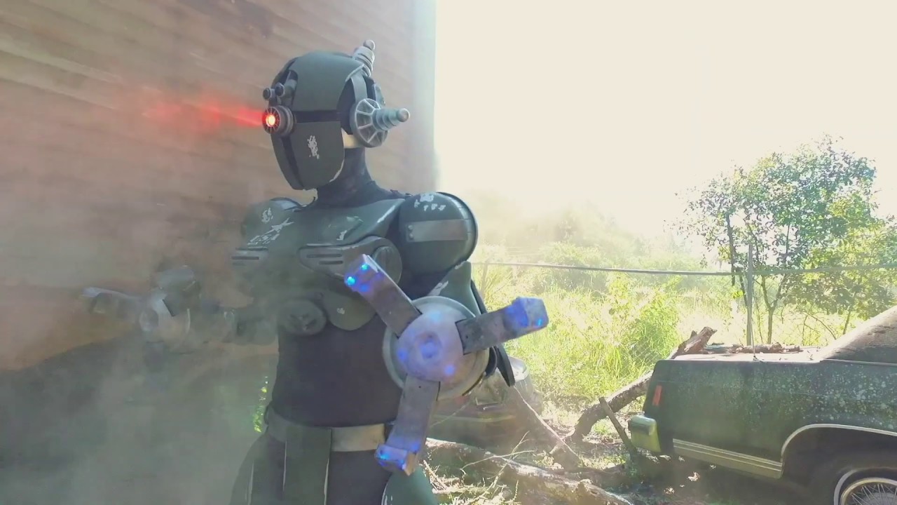 Fallout Assaultron Cosplay Junkyard Video - YouTube