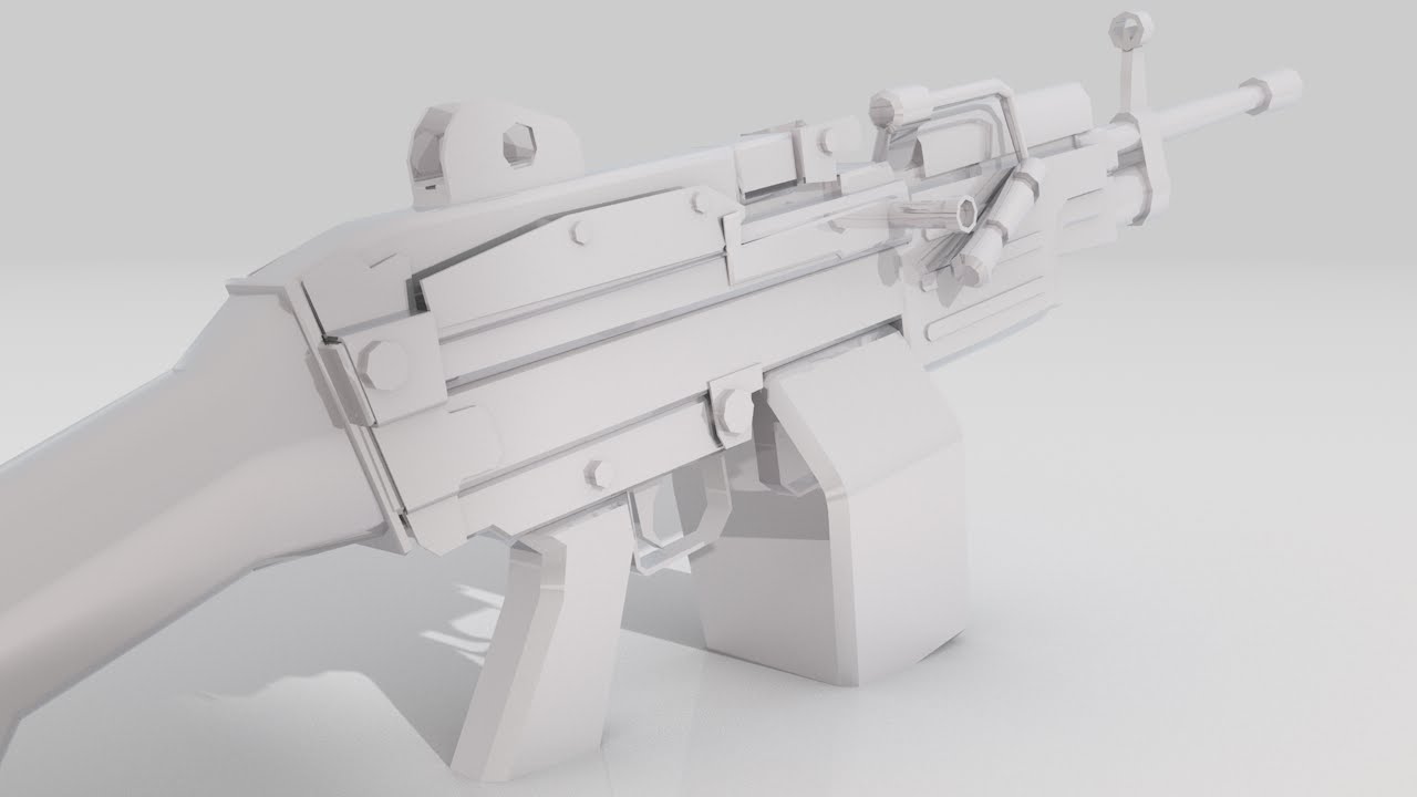M249 Machine Gun Speed Art - CINEMA 4D - YouTube