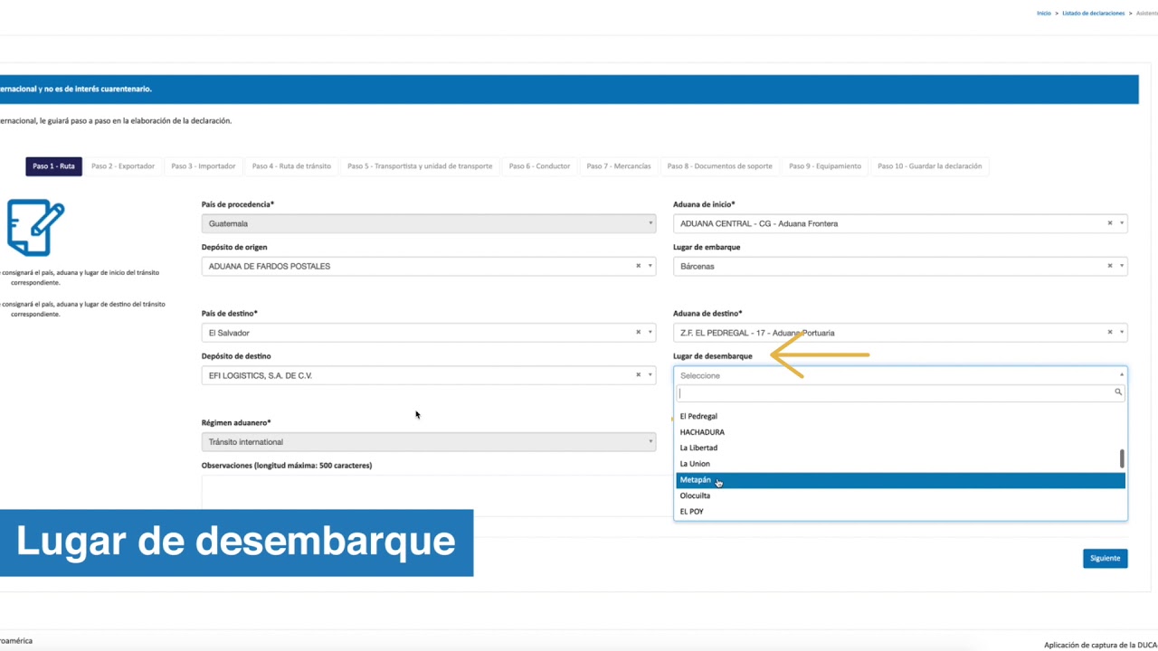 Portal DUCA: Tutorial para usuarios - Paso 1: Ruta - YouTube