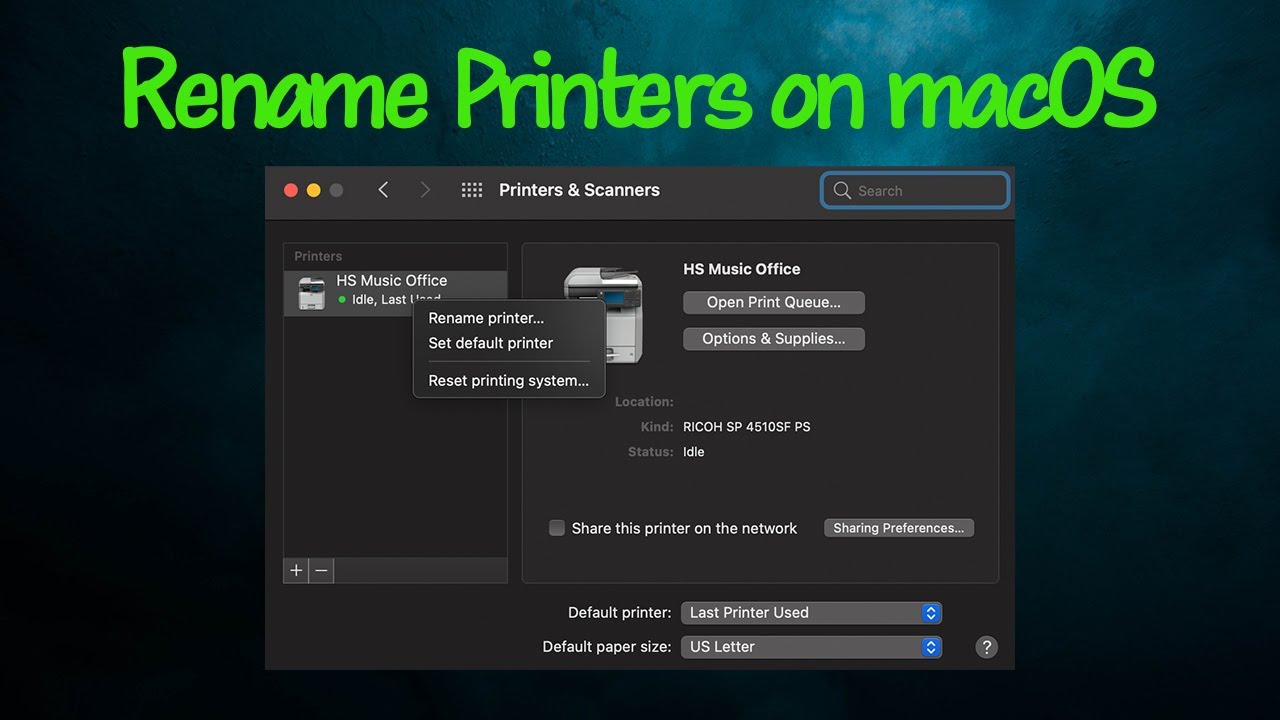 How to change the name of your printer on macOS - YouTube