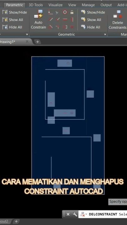 cara mematikan dan menghapus CONSTRAINT AutoCad - YouTube