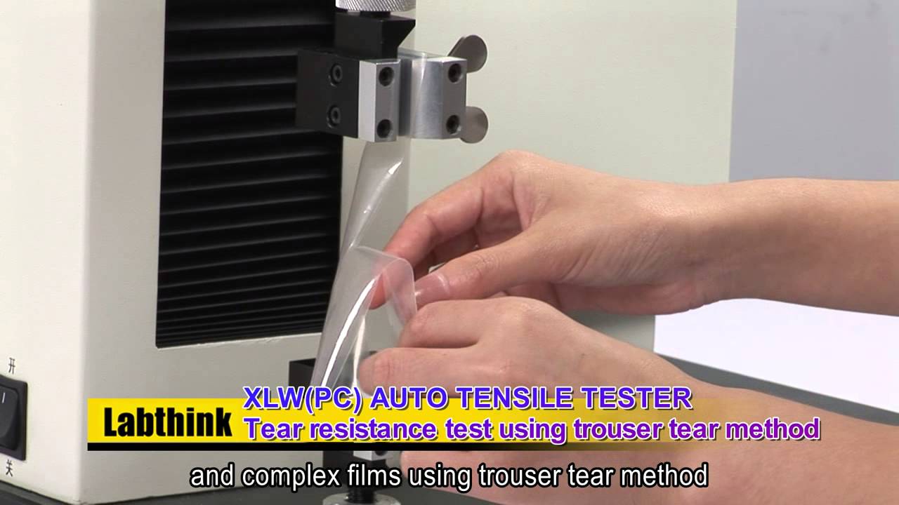 ASTM D1938 - Trouser Tear Test by Labthink® Universal Tensile tester ...