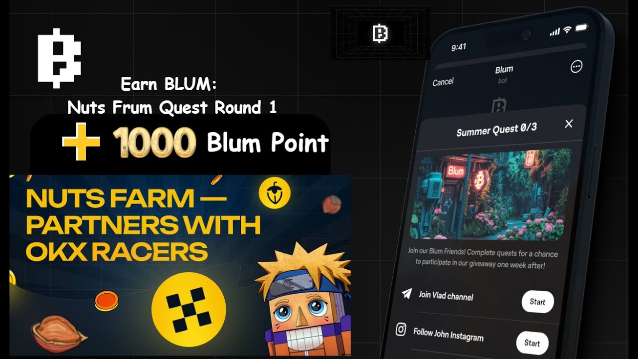 Claim Blum Point Nuts Farm Quest Round 1 | Klaim Blum Point Game | BLUM ...