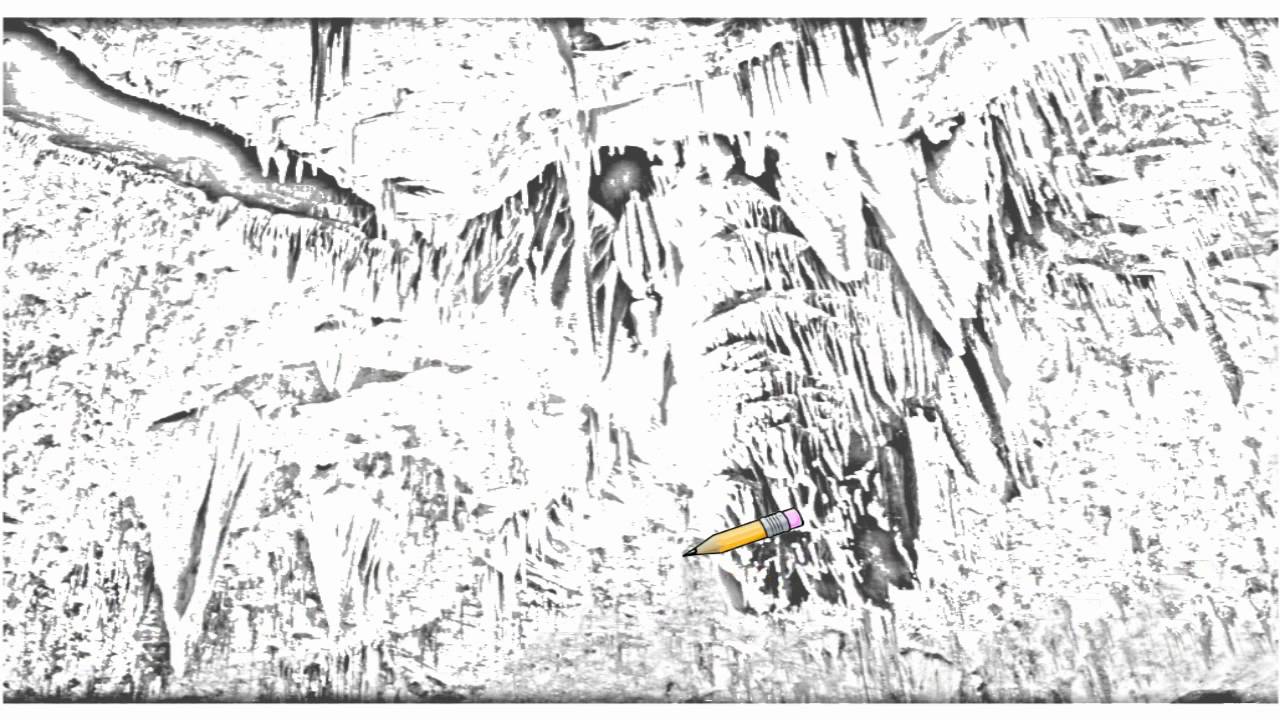 Auto Draw 2: Cavern Stalactites In The "Big Room," Carlsbad Caverns ...