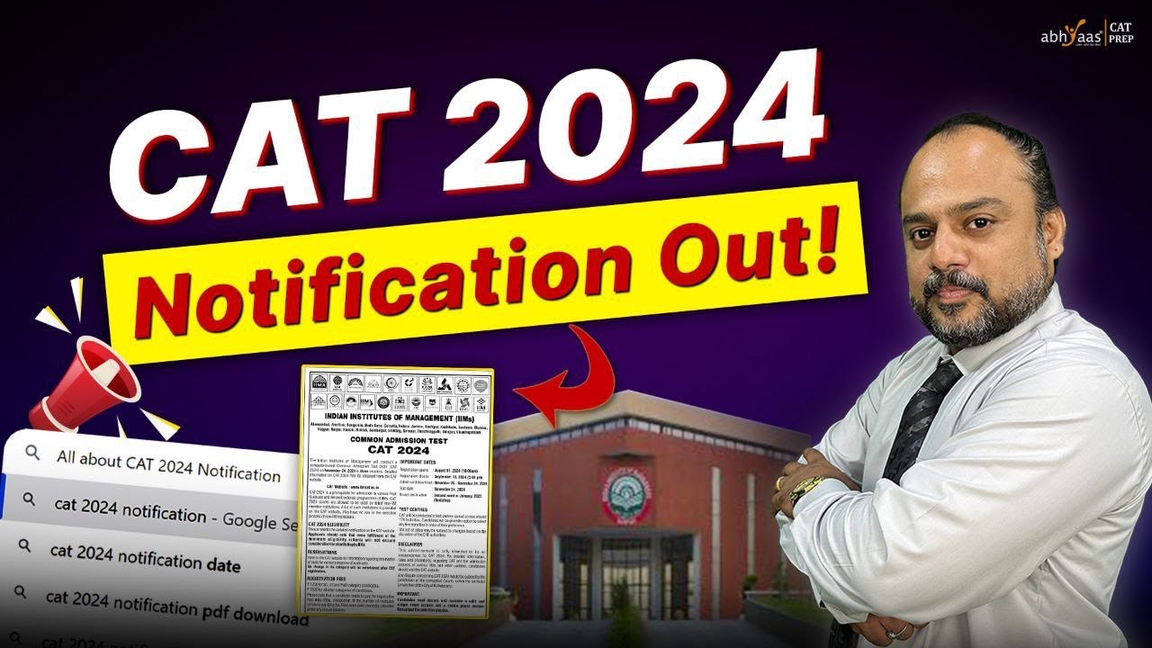 CAT NOTIFICATION 2024|#cat2024 #education #iim#education #iimb # ...