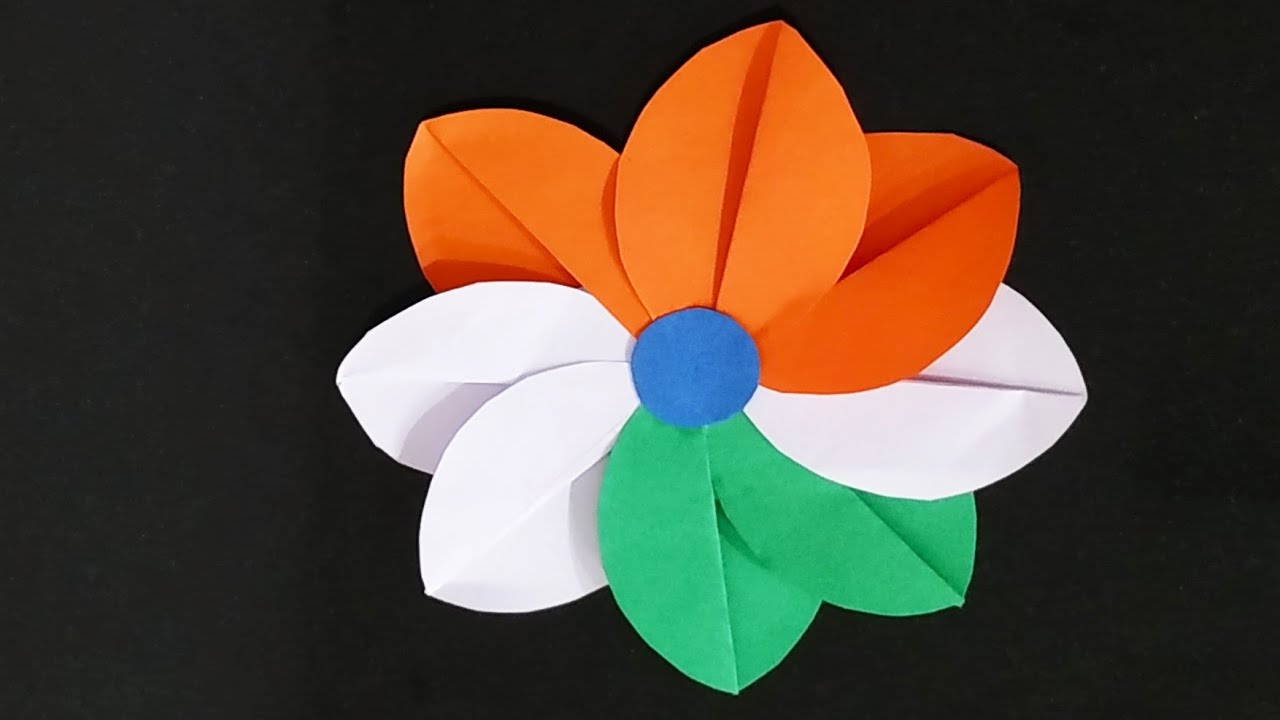 Independence Day🇮🇳 Special Paper Flower.Easy Decorative Paper Flower ...