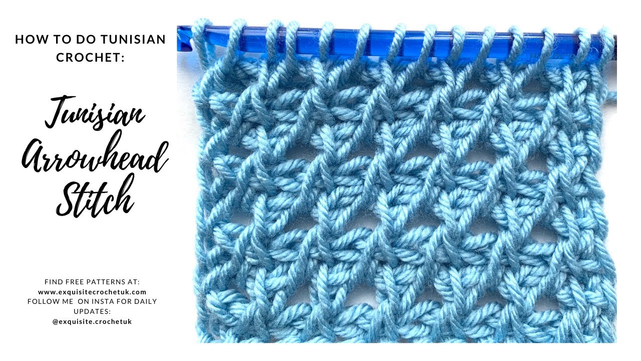 Tunisian Crochet 101: Tunisian Arrowhead Stitch - YouTube