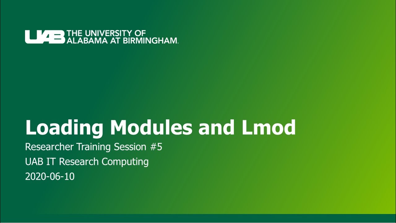 Loading Modules and Lmod [TRAIN-06-2020] - YouTube