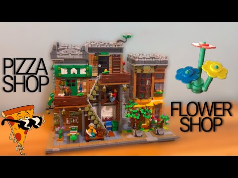 Showcasing My First LEGO Modular MOC: Bar, Pizza Shop, and more… - YouTube