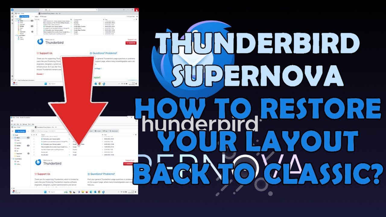 ️ Thunderbird Supernova - How Revert Back To The Classic Layout ⬅️ ...