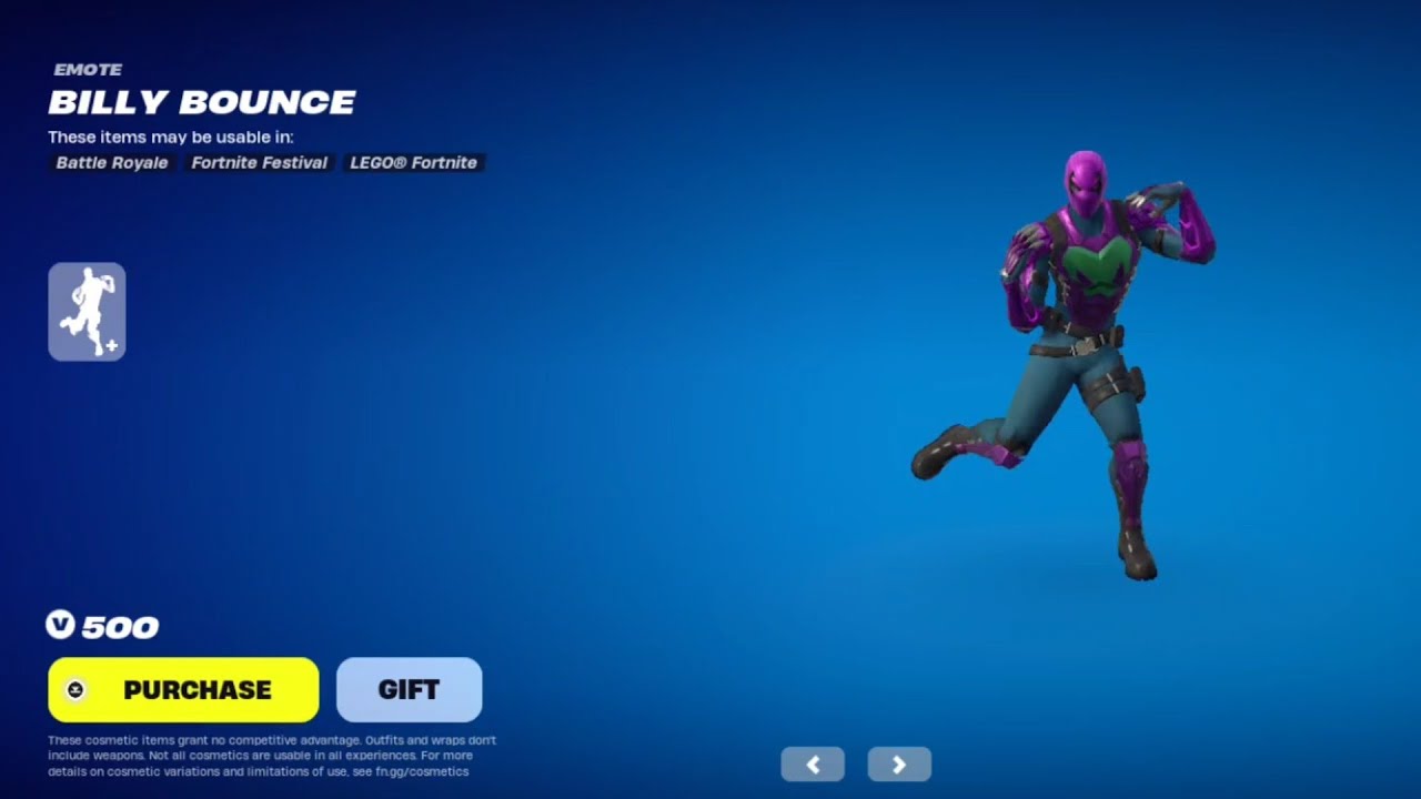 Fortnite Billy Bounce Emote Return In Item Shop Hurry Up 😃 - YouTube