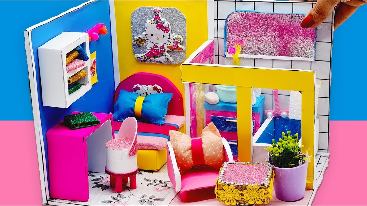 Build Cute Simple House from Paper Crafts and Clay Polymer #112 - YouTube