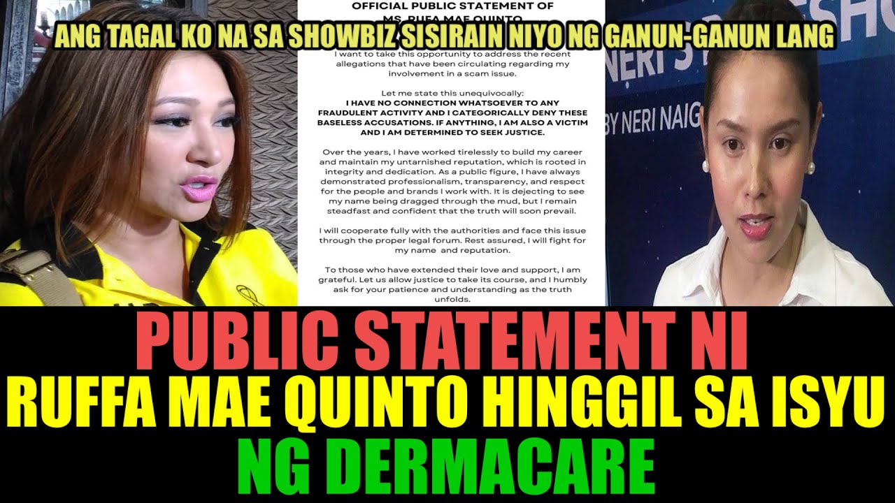 RUFFA MAE QUINTO WALANG UURUNGAN NA KASO MATAPOS MADAWIT SA DERMACARE ...
