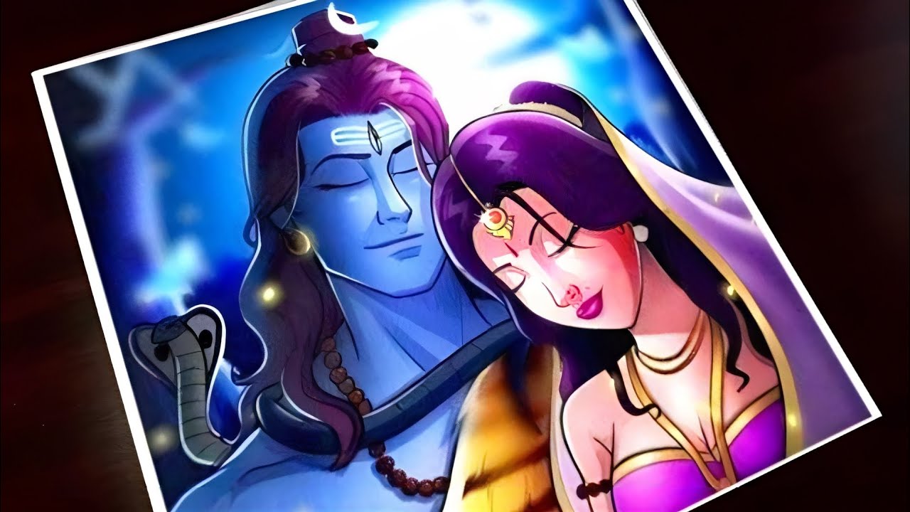 Mahadev Parvati easy Drawing | Shiva Parvati Drawing | Shiva Drawing ...
