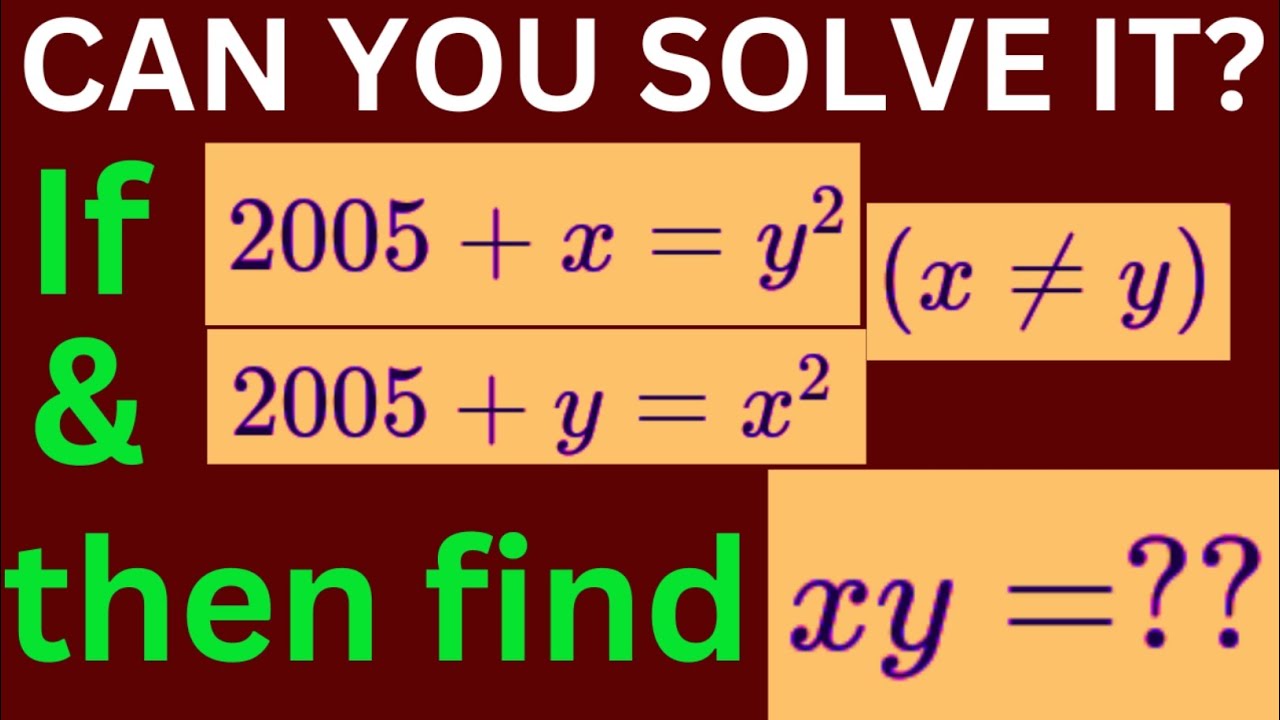 Crack Math Olympiad:Discover The Easy Way To Solve!! - YouTube