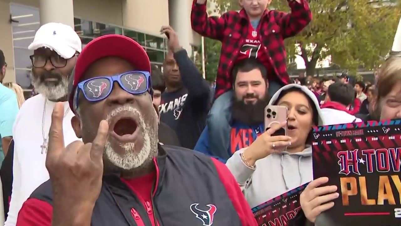 Houston Texans fans gather to send-off team ahead of Kansas City ...