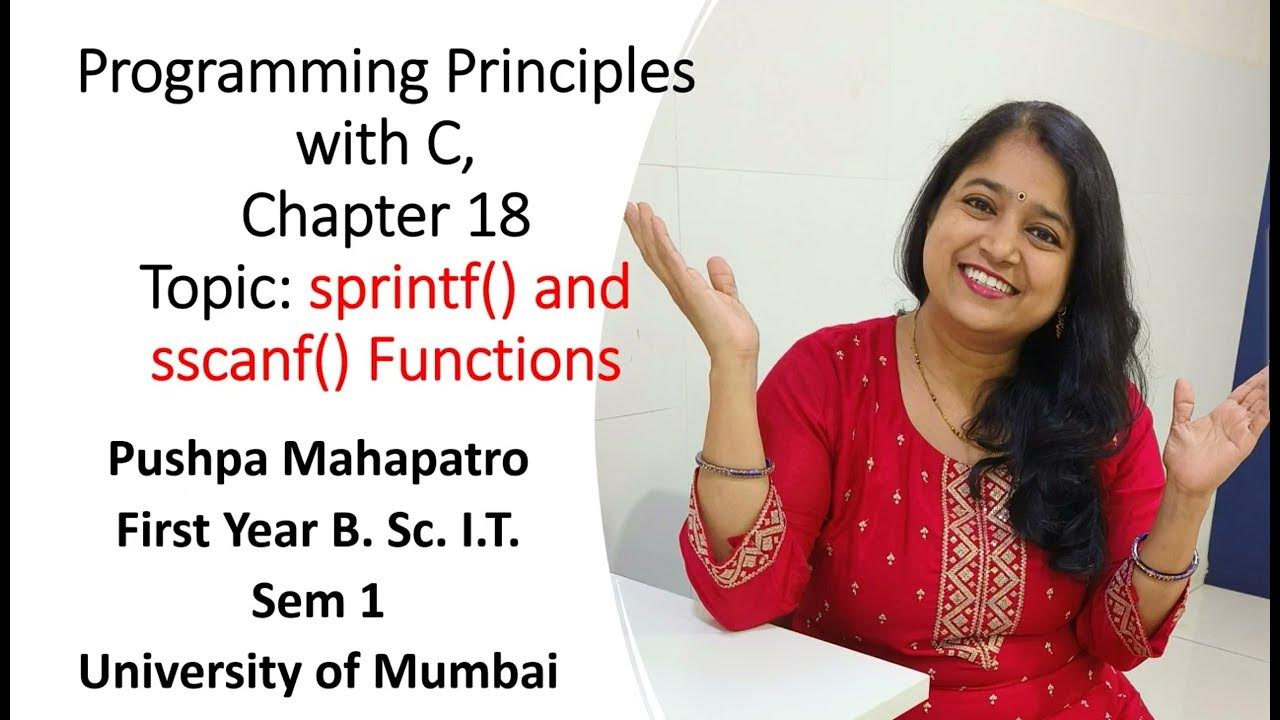 48 Chapter 18, Let Us C, sprintf() and sscanf() Functions, Programming Principles with C - YouTube