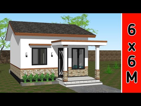 🏡Desain rumah kecil 6x6 meter, denah rumah modern, mungil, dan cantik😍