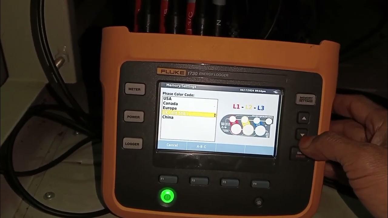 Cara menggunakan alat fluke 1730 energy logger - YouTube
