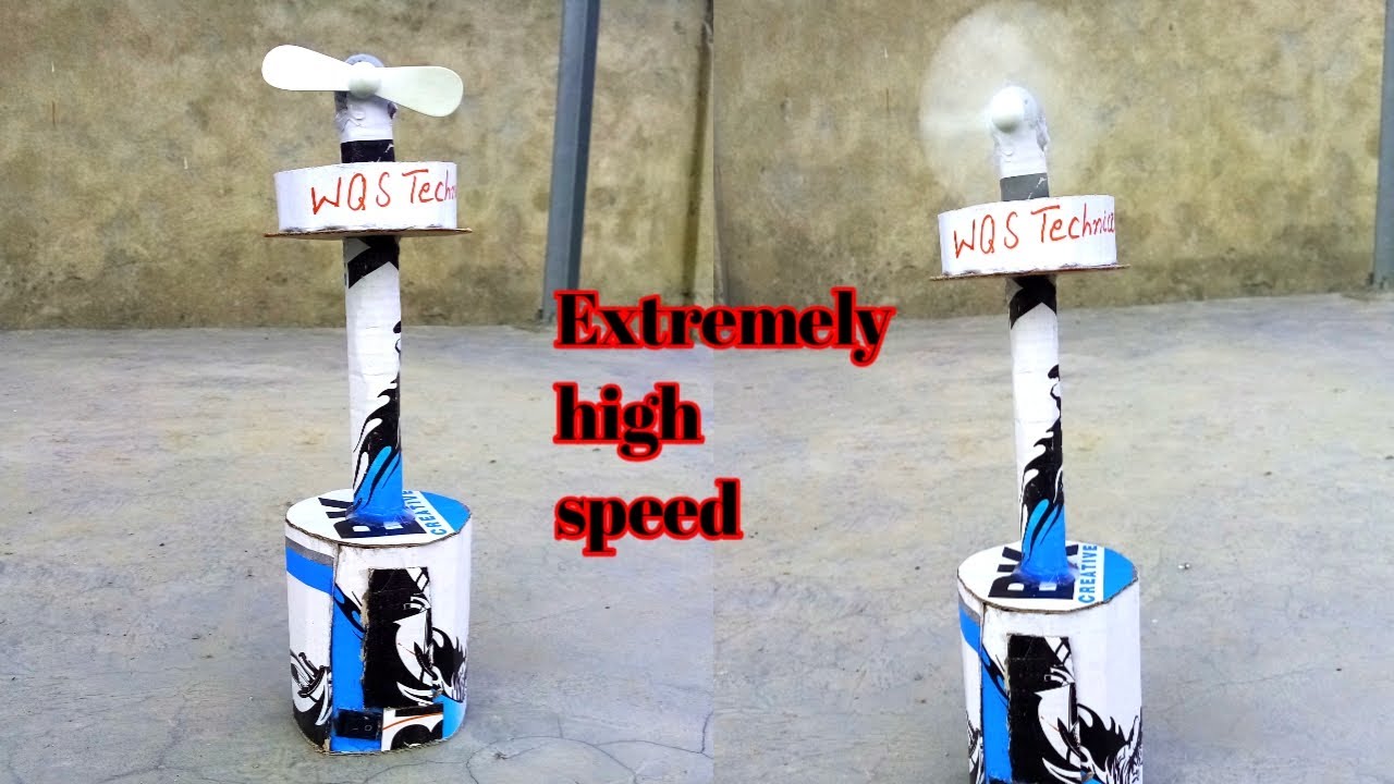 Portable high speed diy stand fan, make at home - YouTube