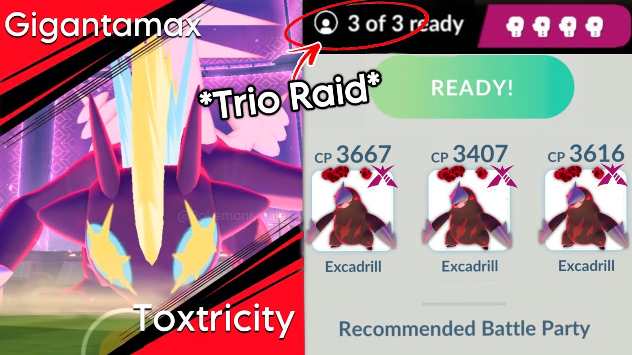 *TRIO* Gigantamax Toxtricity Raid (Max Battle) Pokemon GO. - YouTube