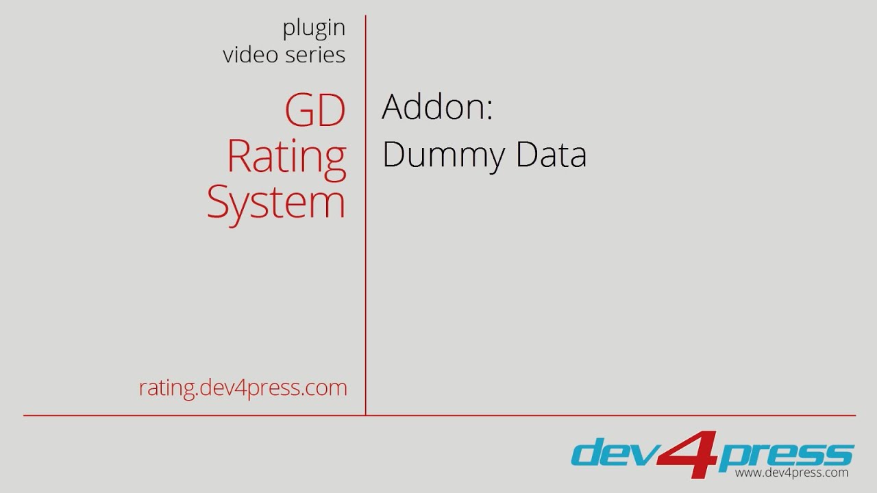 GD Rating System Pro: Addon Dummy Data - YouTube