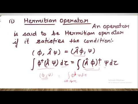 operators in quantum mechanics #linear # hermitian operator - YouTube
