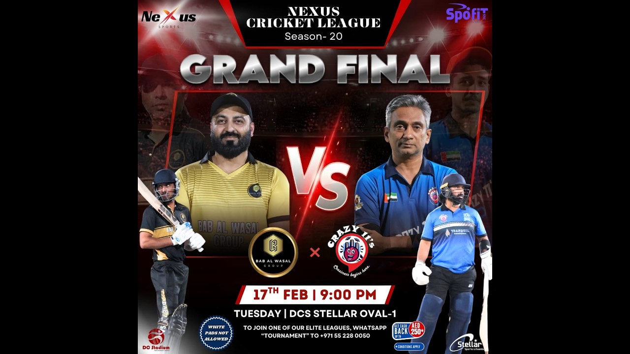 NEXUS CRICKET LEAGUE S20 - BAB AL WASAL GROUP Vs CRAZY 11 - YouTube
