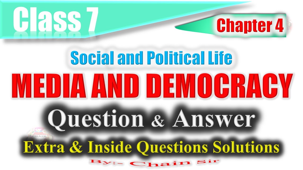🔥Answer Key🔥Class 7 Civics Chapter 4 | Media and Democracy Extra ...