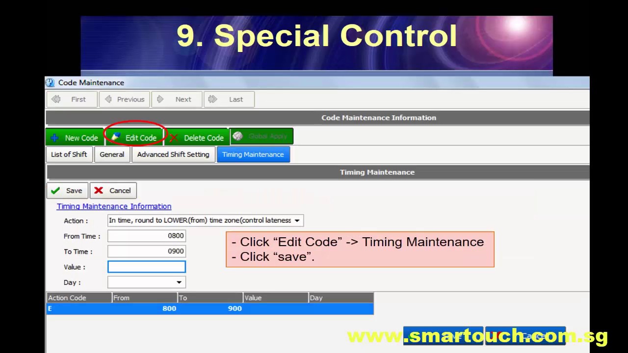 Time Management System tutorial - TMS 9 Enterprise " Special Control ...