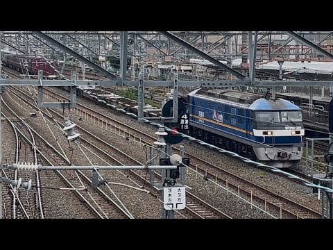 EF210-323号機[吹]牽引 高速貨物列車・EF510-512号機[富] 吹田タ(吹貨東)構内 入換 - YouTube