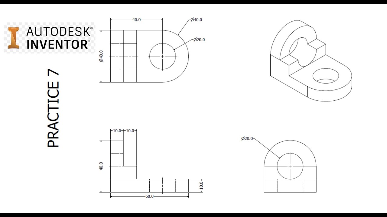 Autodesk Inventor Tutorial - Practice 7 | 3D Modelling for Beginner ...