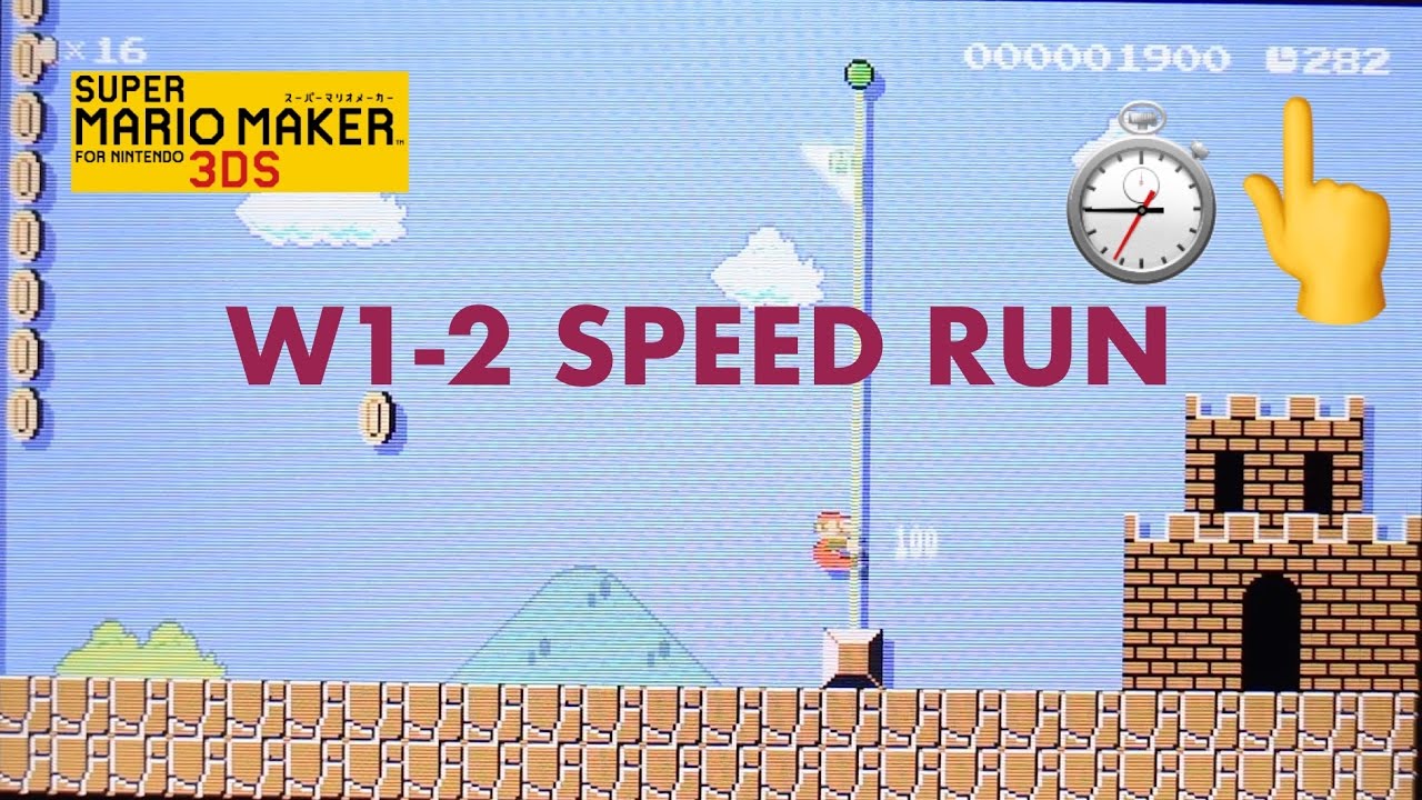 [SPEEDRUN 2] Nintendo Super Mario Maker 3ds Challenge World 1-2 Speed ...