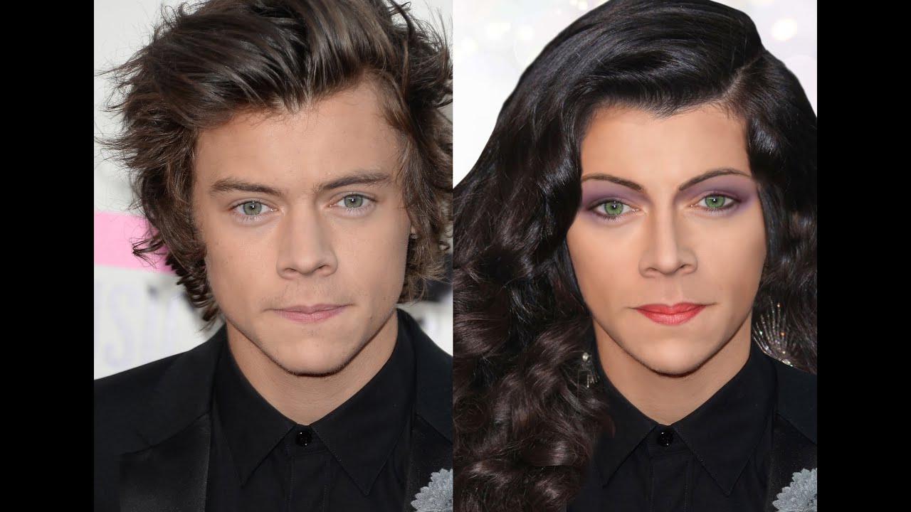 Harry Styles photoshop transformation into a drag queen - YouTube