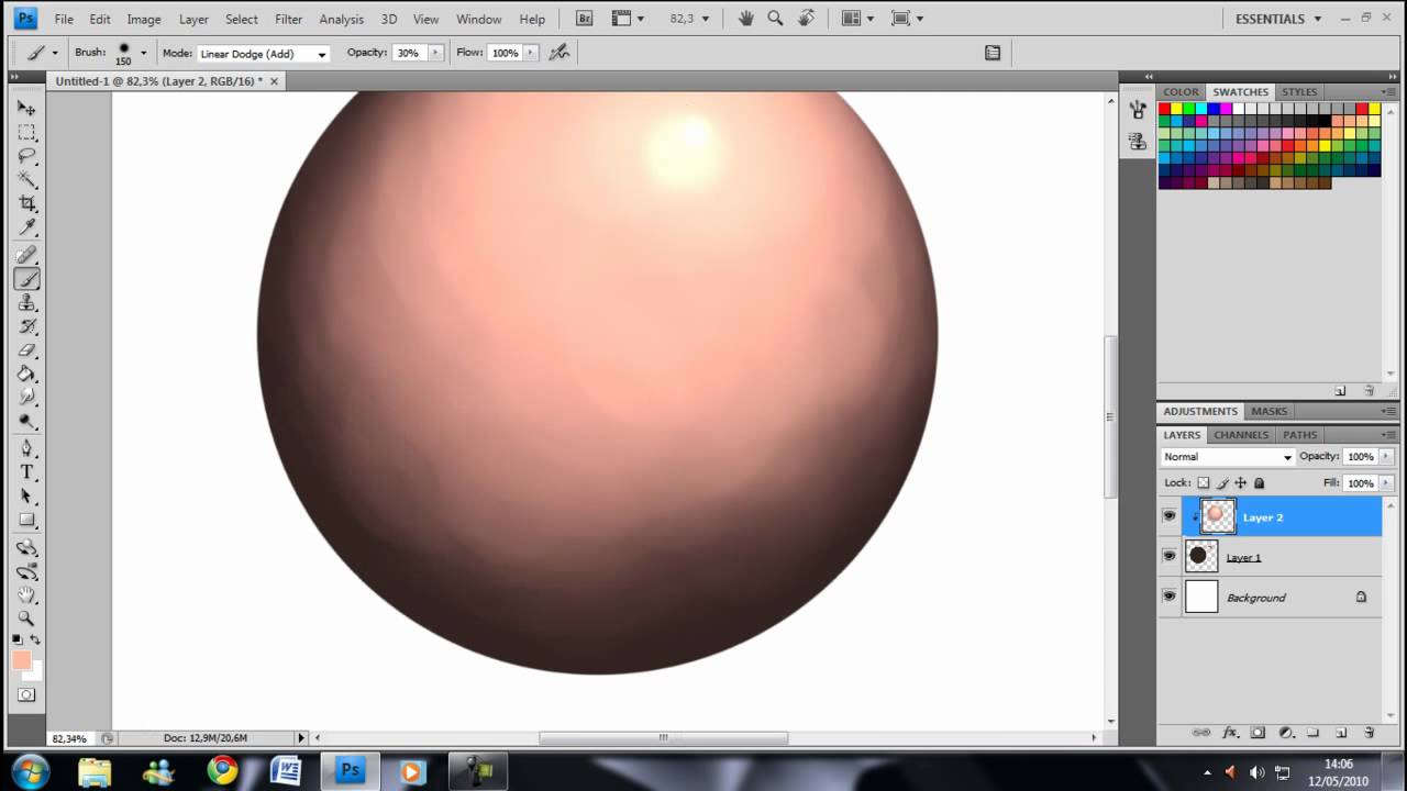 Digital Coloring Tutorial 1) Skin Ball Gradient - YouTube