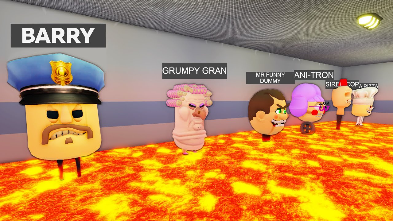 Escaping from a BARRY'S COP LAVA HEAD PRISON RUN! And BECAME a BARRY ...