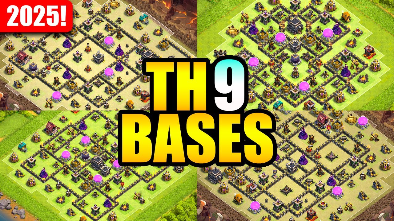 NEW BEST TH9 Base Layouts 2025! + link (Clash of Clans) - YouTube